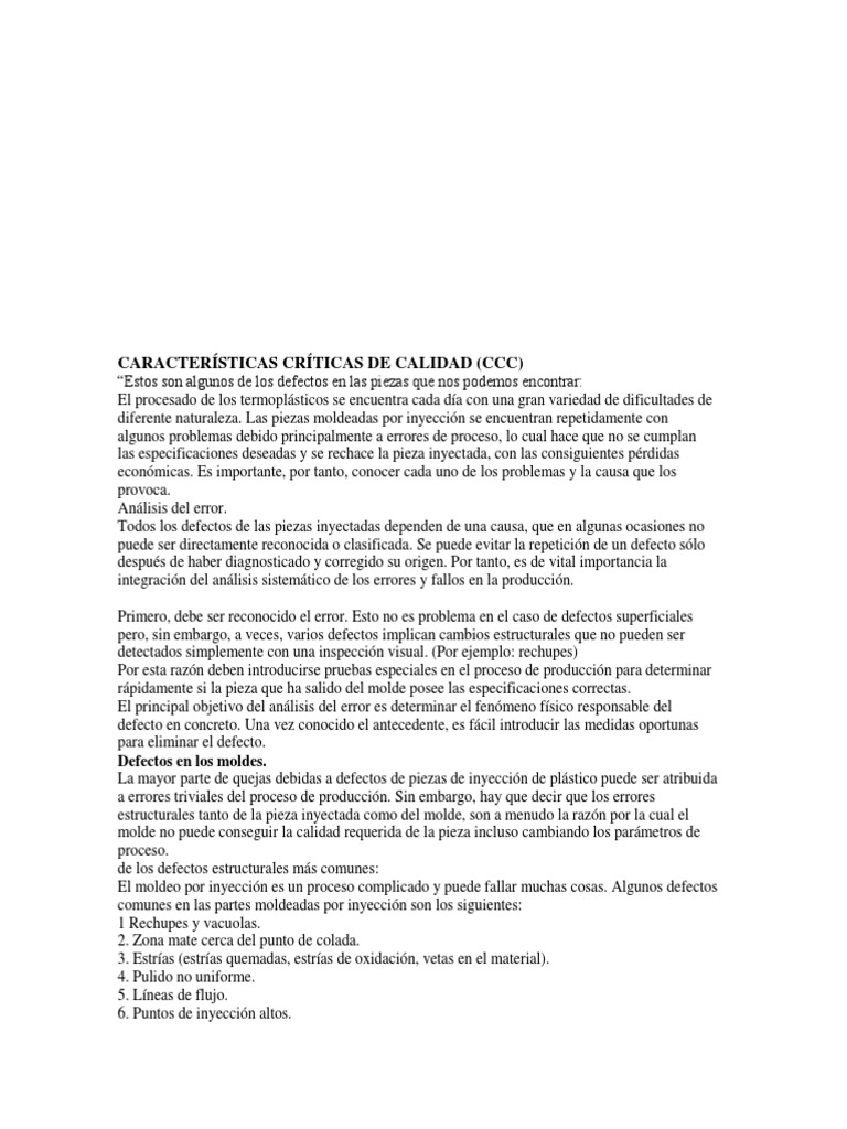 Características Críticas de Calidad | PDF | Naturaleza