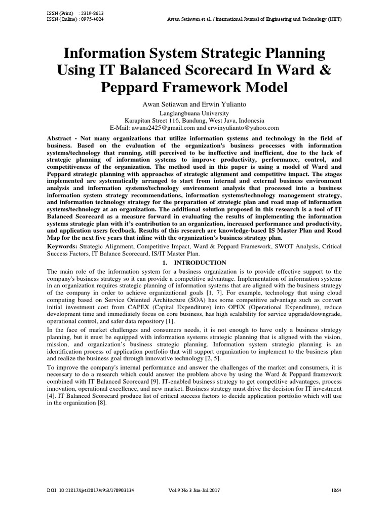 Information System Strategic Planning Us PDF | PDF | Strategic ...