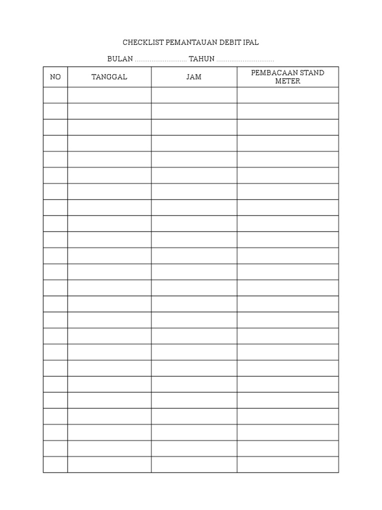 Checklist Pemantauan IPAL | PDF