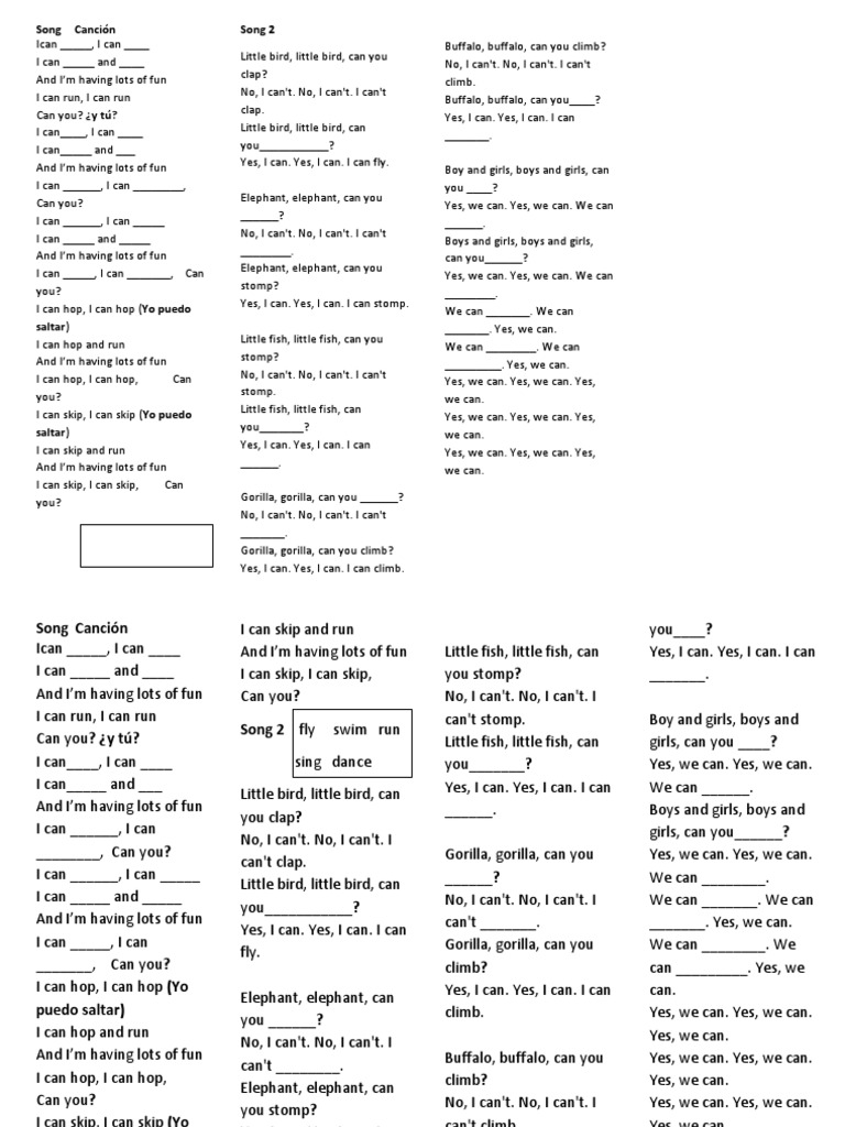 Song Canción Song 2 | PDF | Nature