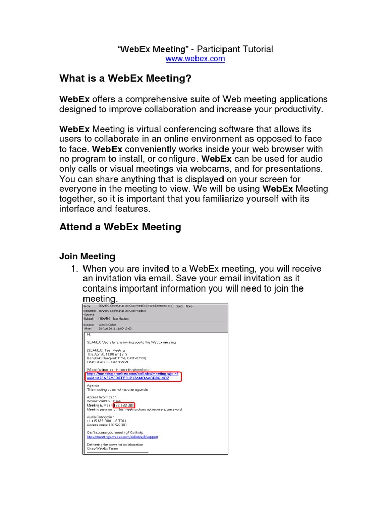 WebEx Tutorial PDF | PDF | Mobile App | Cyberspace