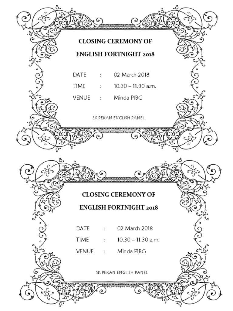 Closing Ceremony Invitation | PDF