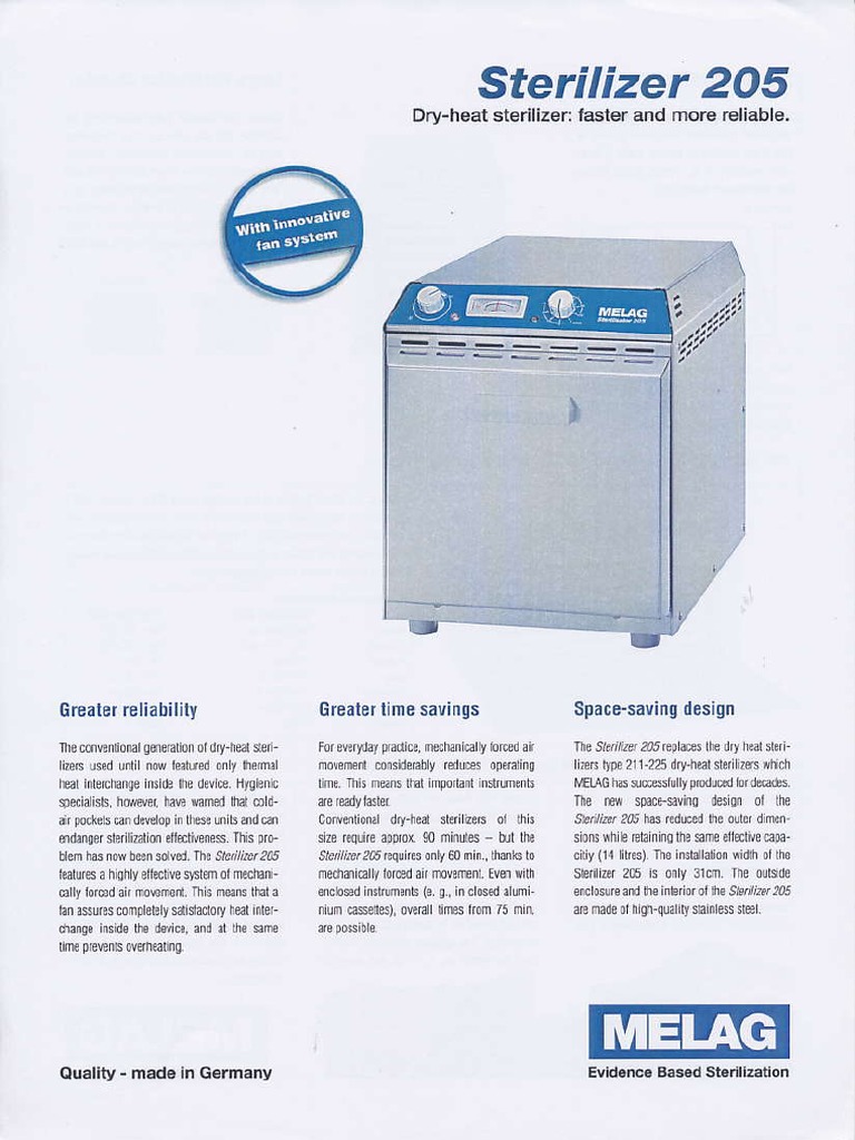 MELAG Sterilizer 205 | PDF