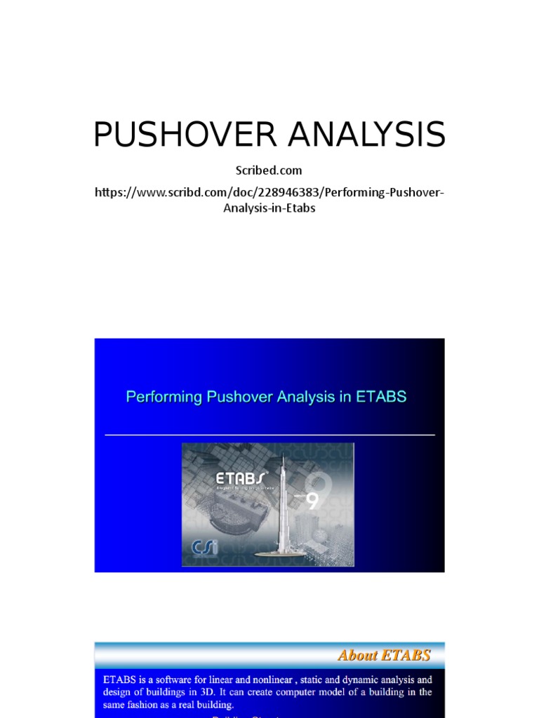 Nonlinear Static Pushover Analysis | PDF