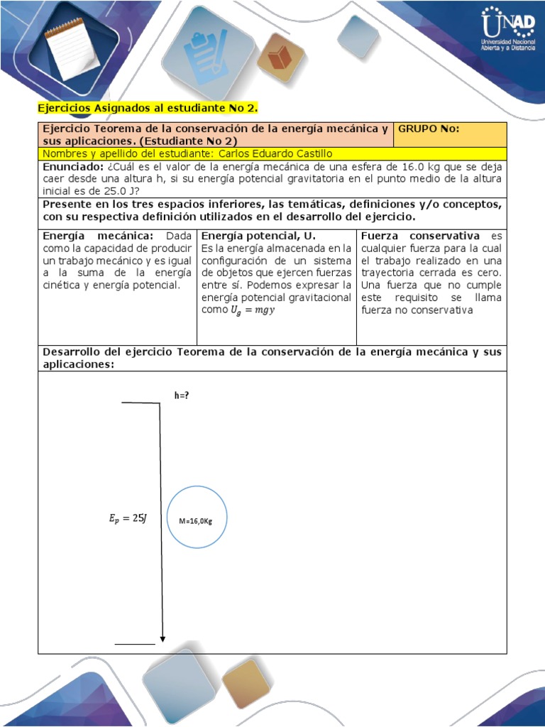 Unidad 3 - Teoremas de Conservación | PDF | Energía potencial | Impulso