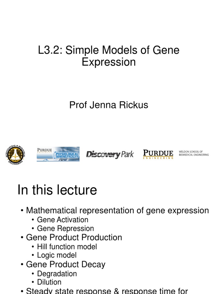 Simple Models of Gene Expression | PDF | Regulation Of Gene Expression ...