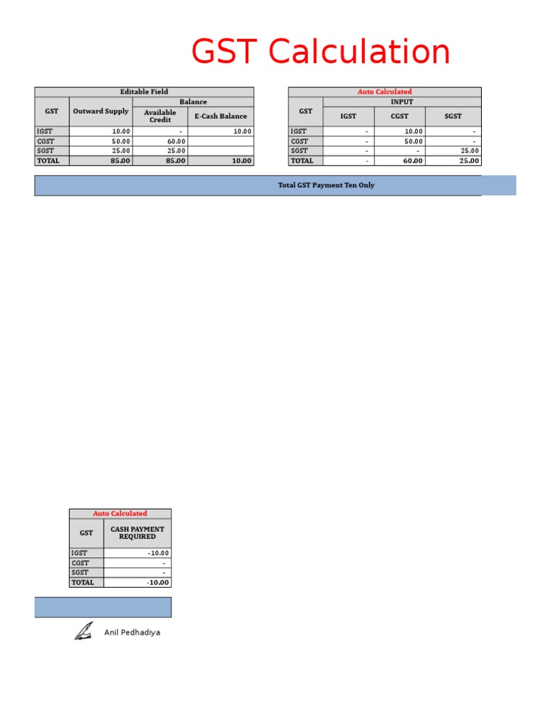 GST Calculation: Auto Calculated | PDF