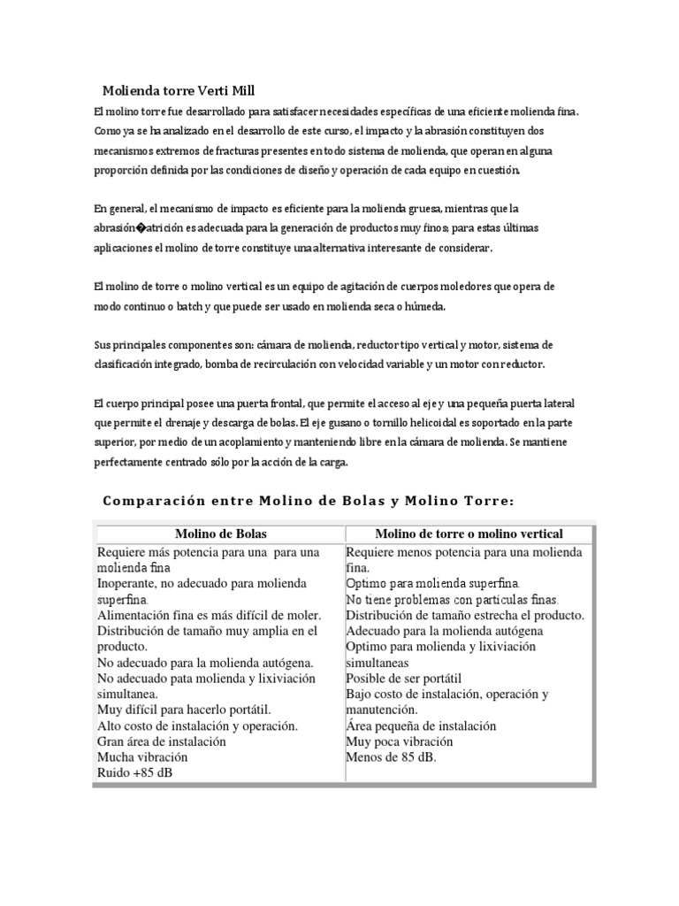 Molienda Torre Verti Mill | PDF | Molino (molienda) | Science