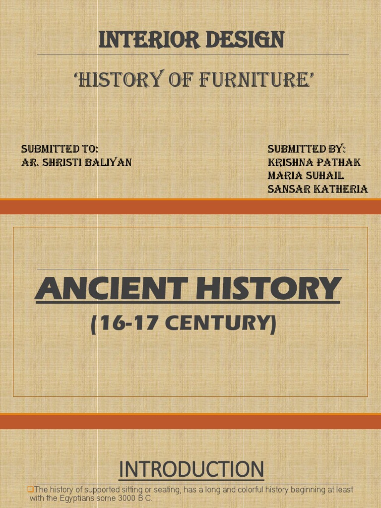Interior Design: History of Furniture' | PDF | Chair | Furniture