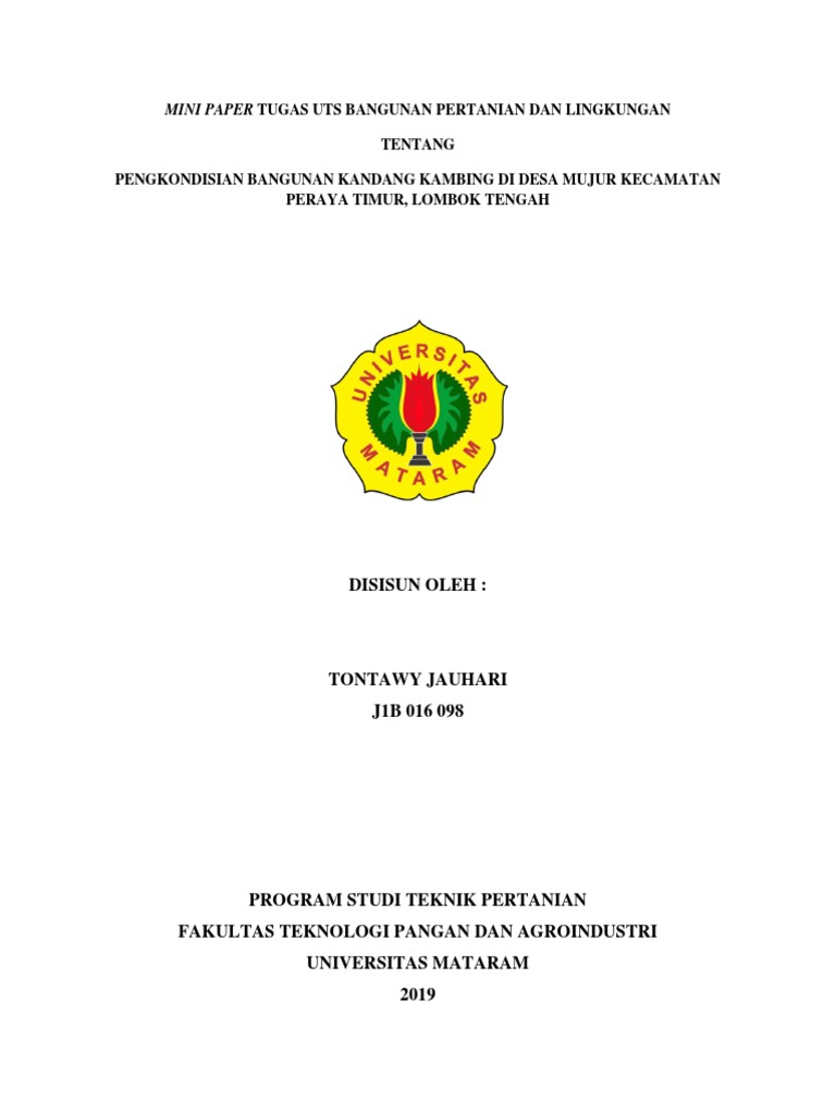 Tontawy Jauhari - j1b016098 - Tugas Uts Mini Paper | PDF
