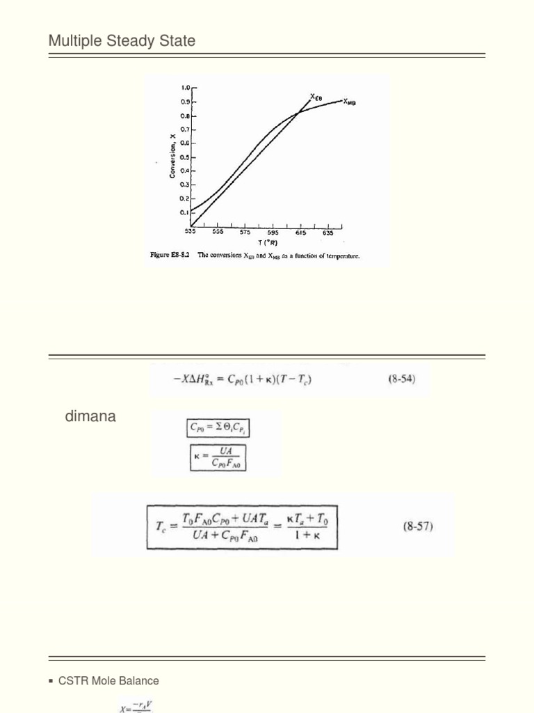 Multiple Steady State | PDF | Chemical Reactor | Chemical Reactions