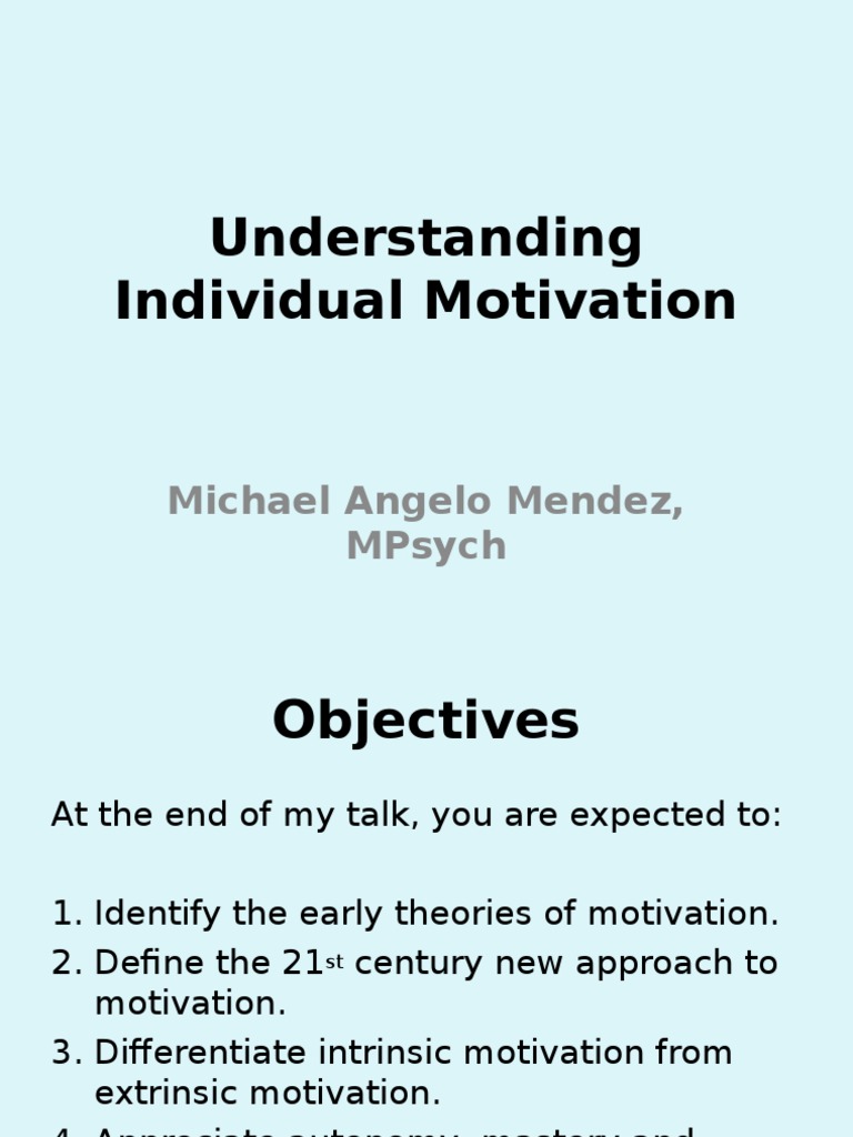 Understanding Individual Motivation | PDF | Motivation | Motivational