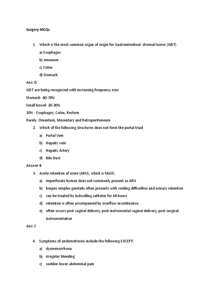 An Extensive Collection of Surgery and Radiology Multiple Choice ...