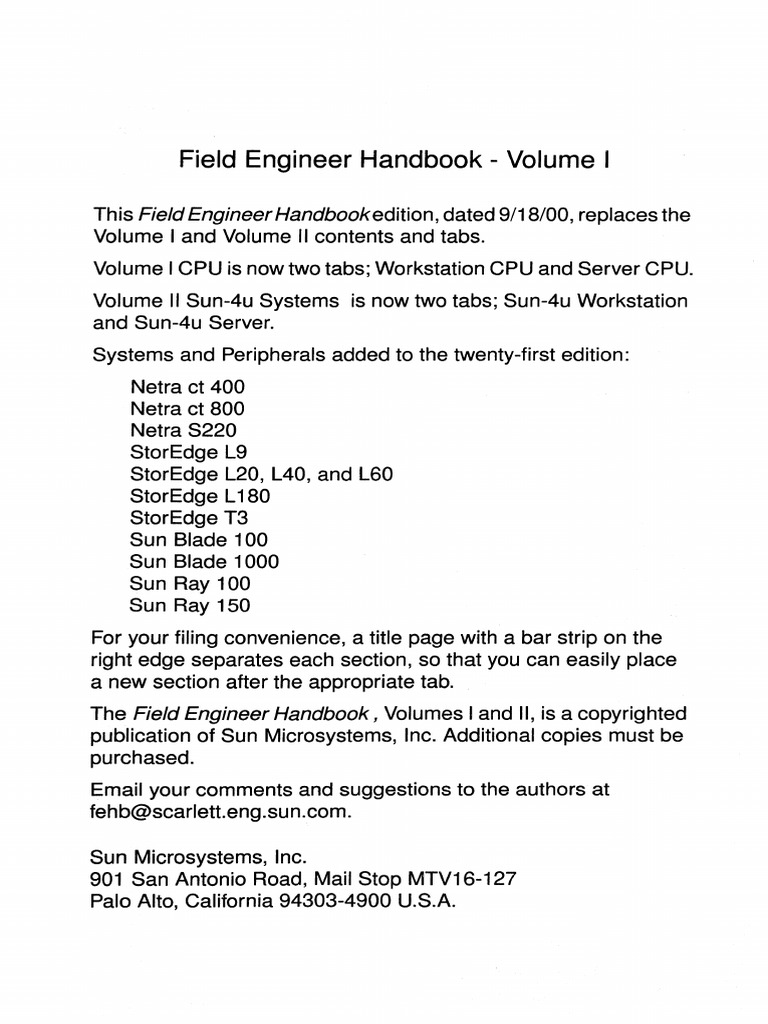 800-4006-19 Field Engineer Handbook Vol 1 Sep2000 PDF | PDF | Booting ...