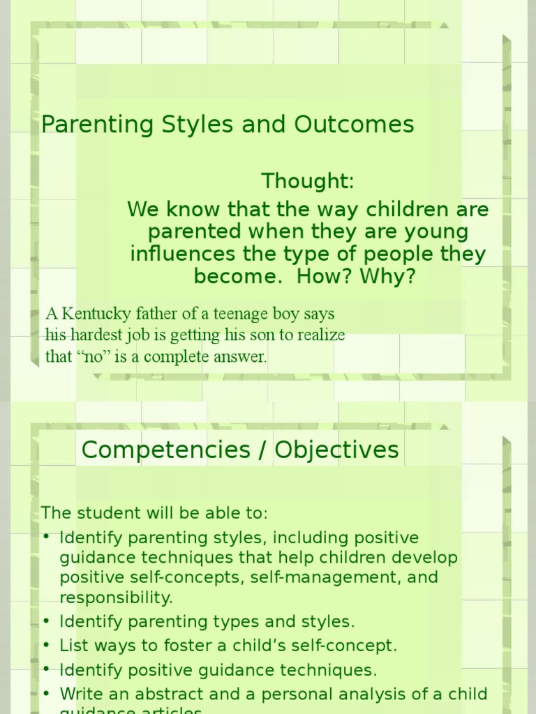 Parenting Styles and Outcomes | PDF | Parenting | Relationships