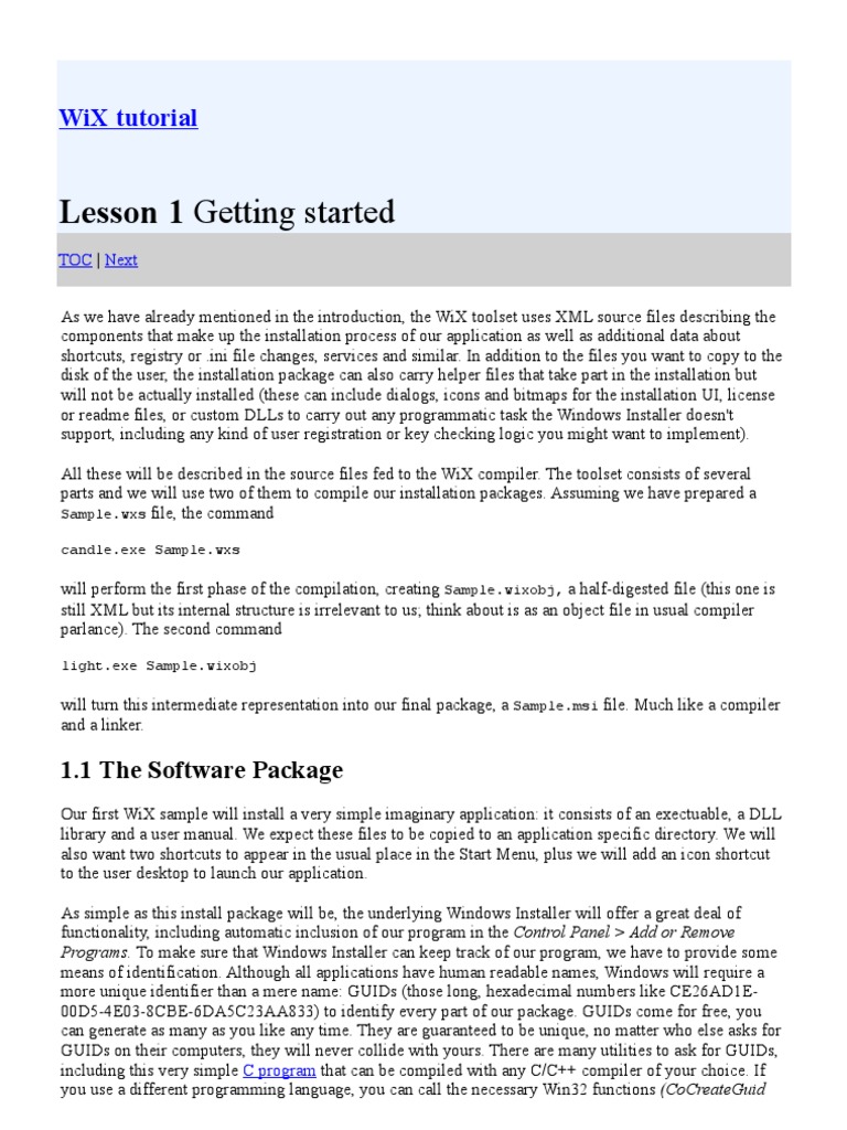 WiX Tutorial | PDF | Windows Registry | Installation (Computer Programs)