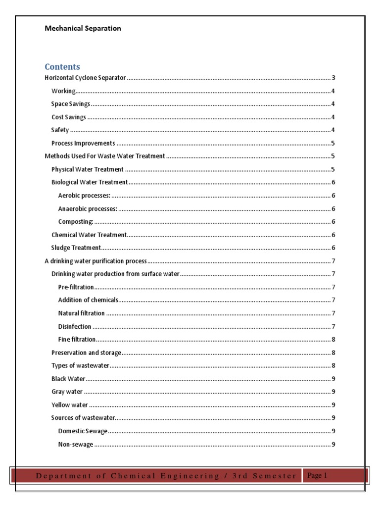 Mechanical Separation: Department of Chemical Engineering / 3rd ...