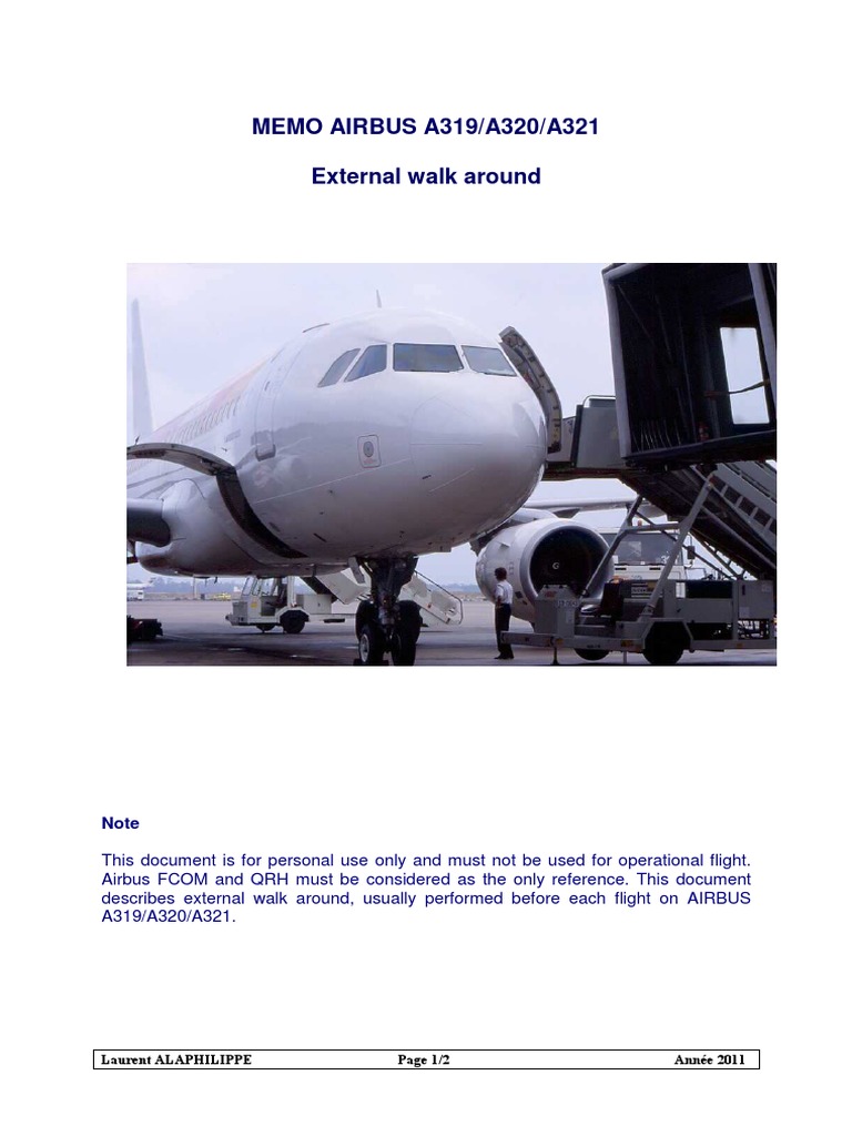 MEMO AIRBUS A319/A320/A321 External Walk Around: Laurent Alaphilippe ...
