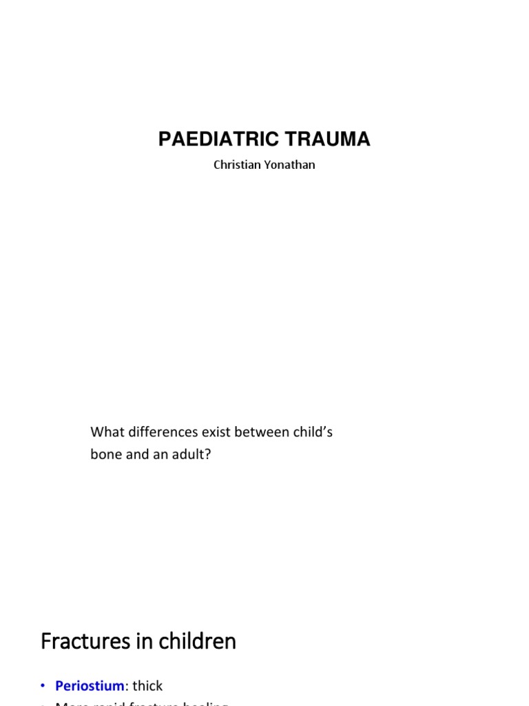 Paediatric Trauma | PDF | Elbow | Musculoskeletal System
