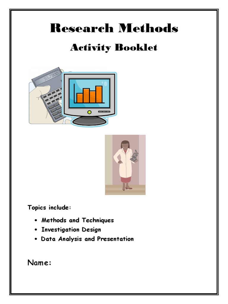 Research Methods Activity Booklet | PDF | Experiment | Correlation And Dependence