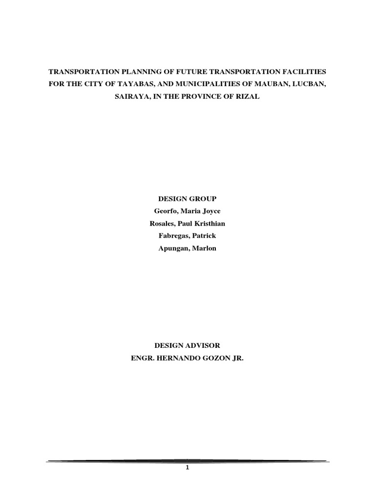 Transportation Engineering Project Oct 09 2017 | PDF | Agriculture
