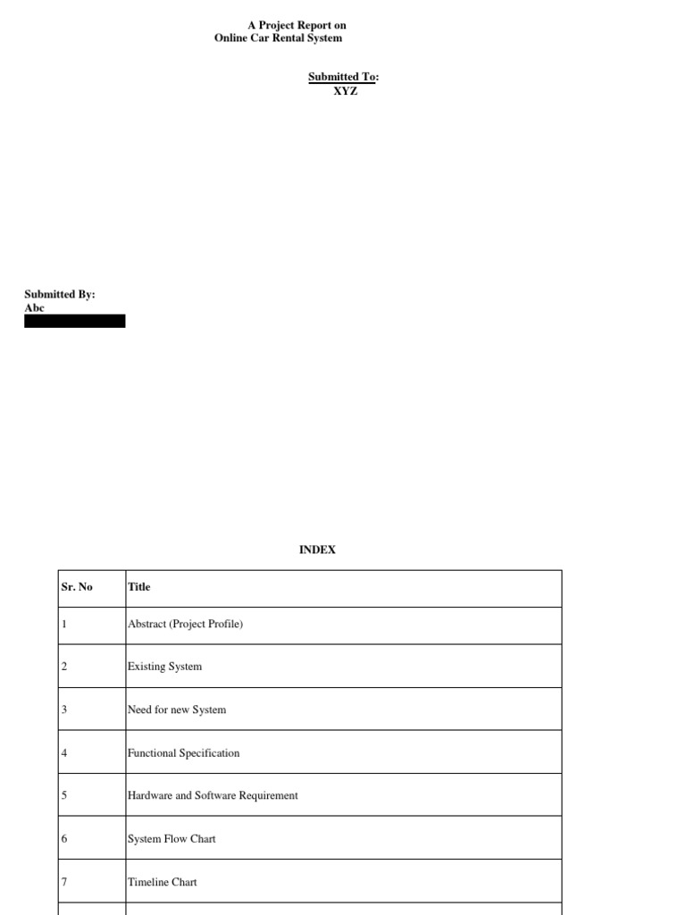 Car Rental System Project Report | PDF