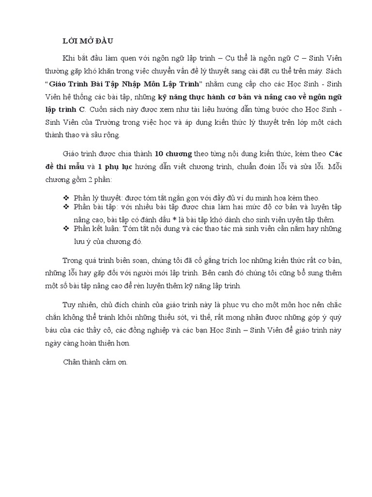 Bai Tap Thuc Hanh - Nhap Mon Lap Trinh | PDF