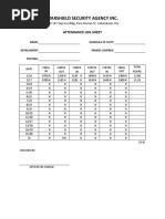 Security Guards Attendance Sheet | PDF
