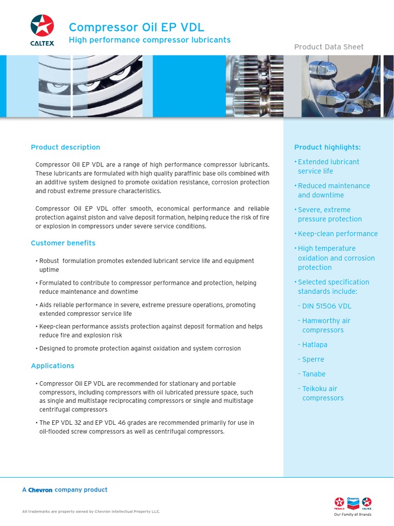 CALTEX Compressor Oil | PDF | Lubricant | Mechanical Engineering