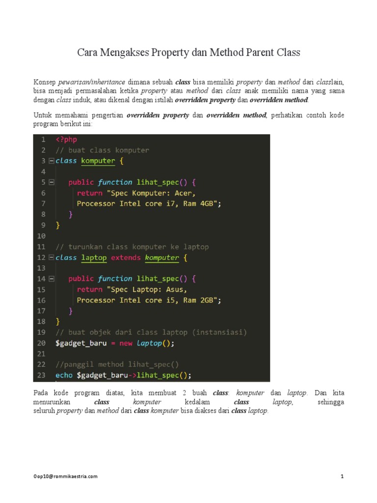 Mengakses Parent Class di PHP | PDF | Komputer