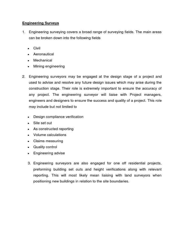 Engineering Surveys | PDF | Surveying | Engineering