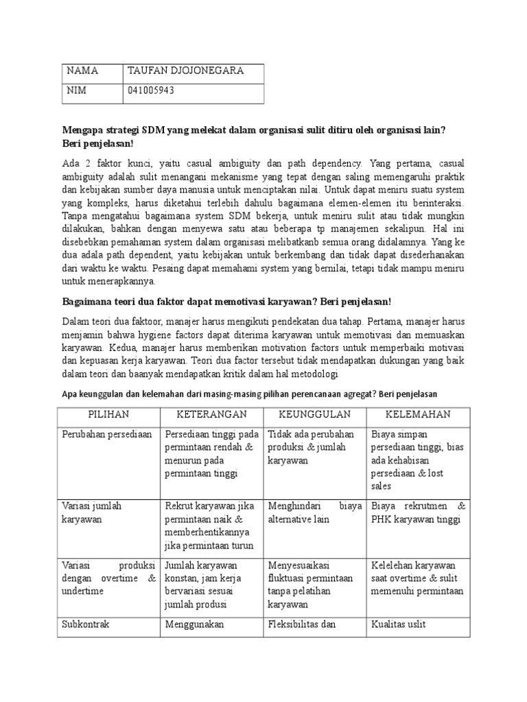 Tugas 3. Manajemen Operasi | PDF