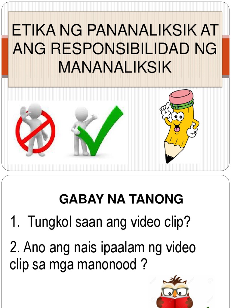 Etika NG Pananaliksik at Ang Responsibilidad NG Mananaliksik | PDF