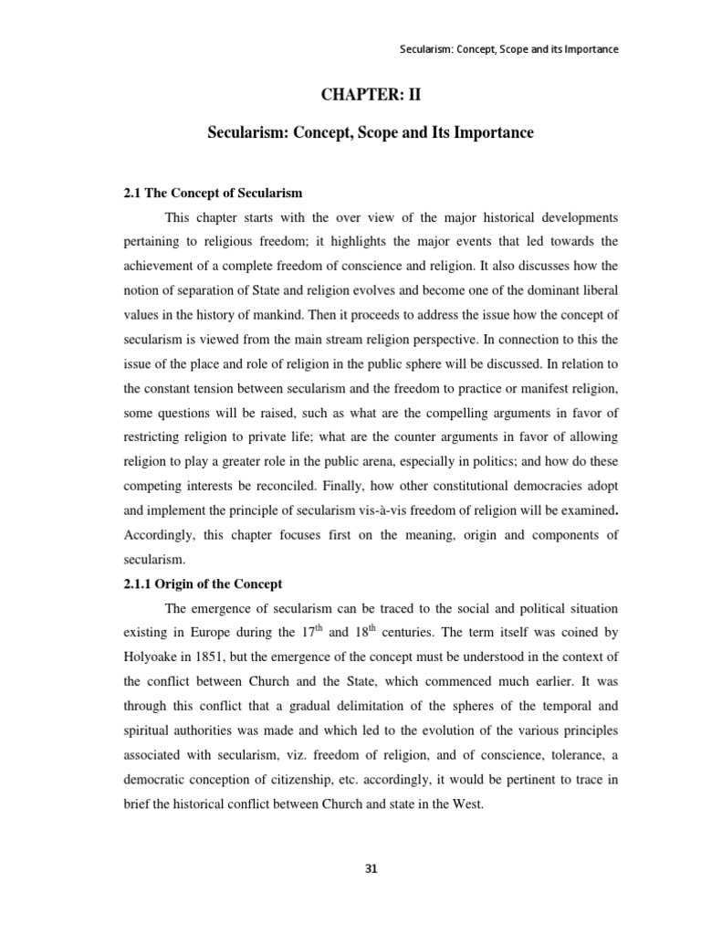 Secularism: Concept, Scope and Its Importance | PDF | Secularism ...