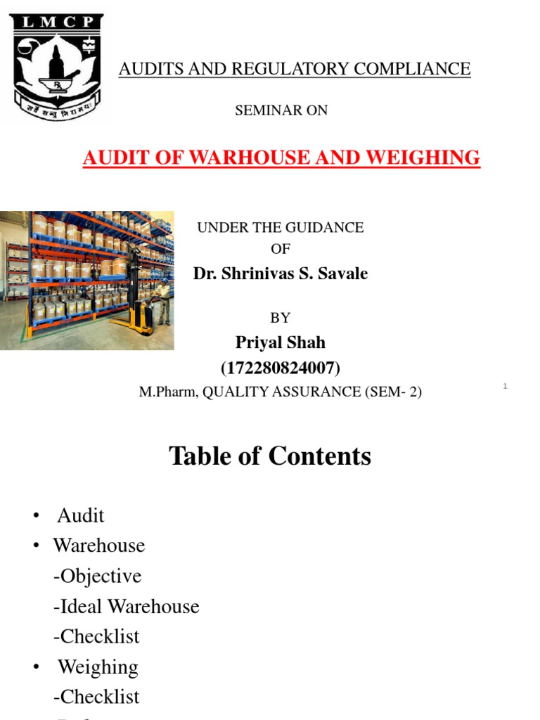 3. warehouse audit.pptx | Audit | Warehouse