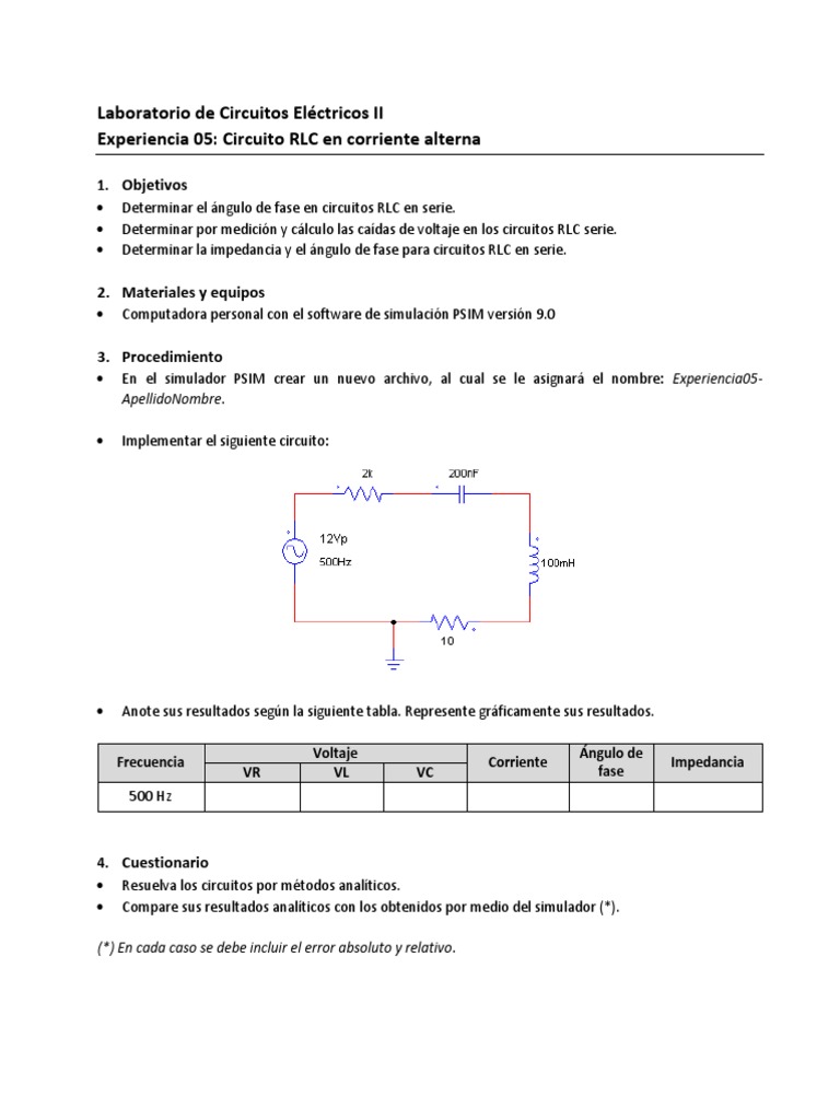 LCE2 - Experiencia 05 | PDF