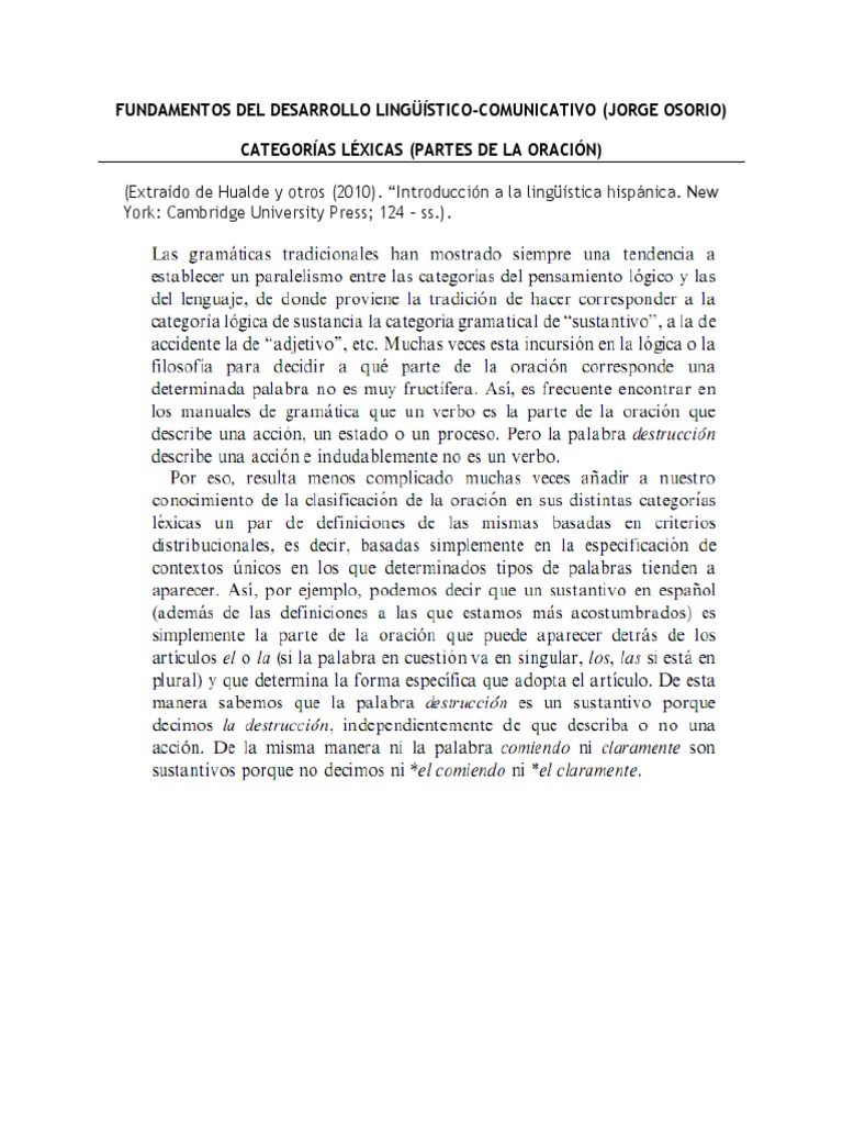 Categorías Léxicas | PDF | Morfología | Unidades Semánticas