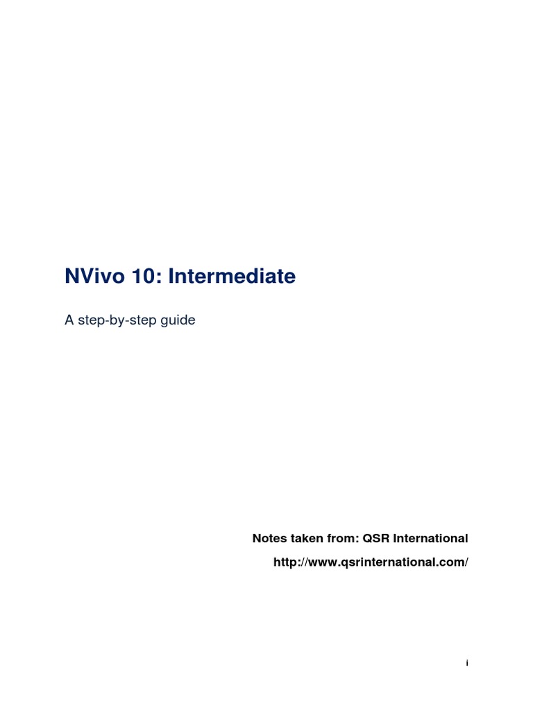 NVivo 10 Intermediate Step by Step Guide Sem2 2014 | PDF | Matrix ...