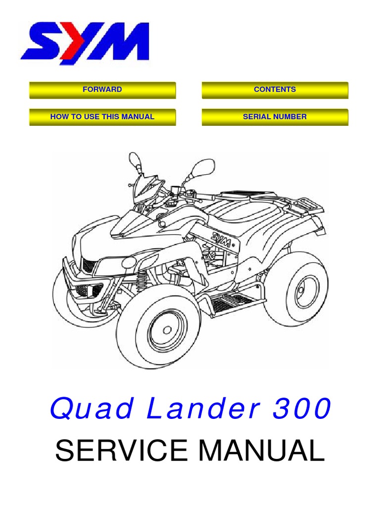 SYM QUADLANDER 300 Service Manual PDF | PDF | Electrical Connector | Carburetor
