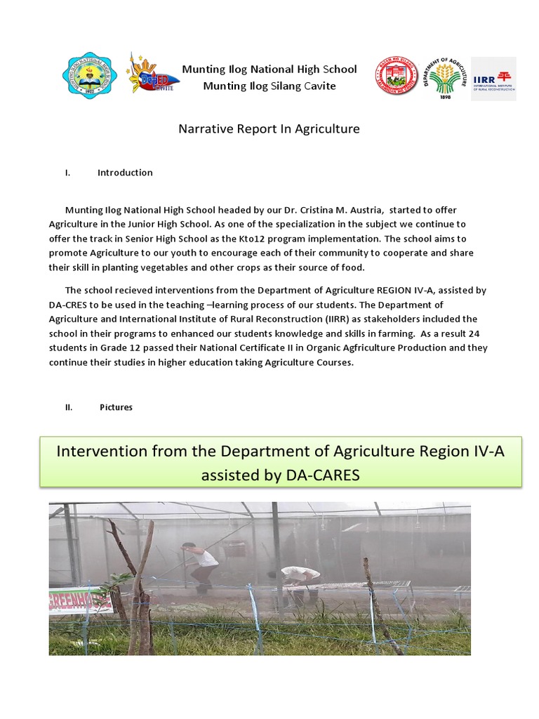 Narrative Report Agri | PDF | Agriculture | Behavior Modification