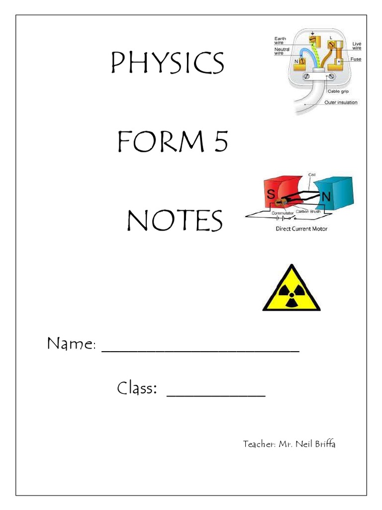 Physics Form 5 Notes PDF | PDF | Electromagnetic Induction | Fuse ...