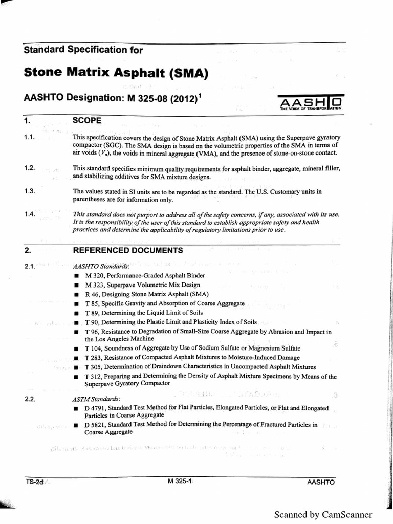 Standard Specification for SMA Design | PDF | Road Surface ...