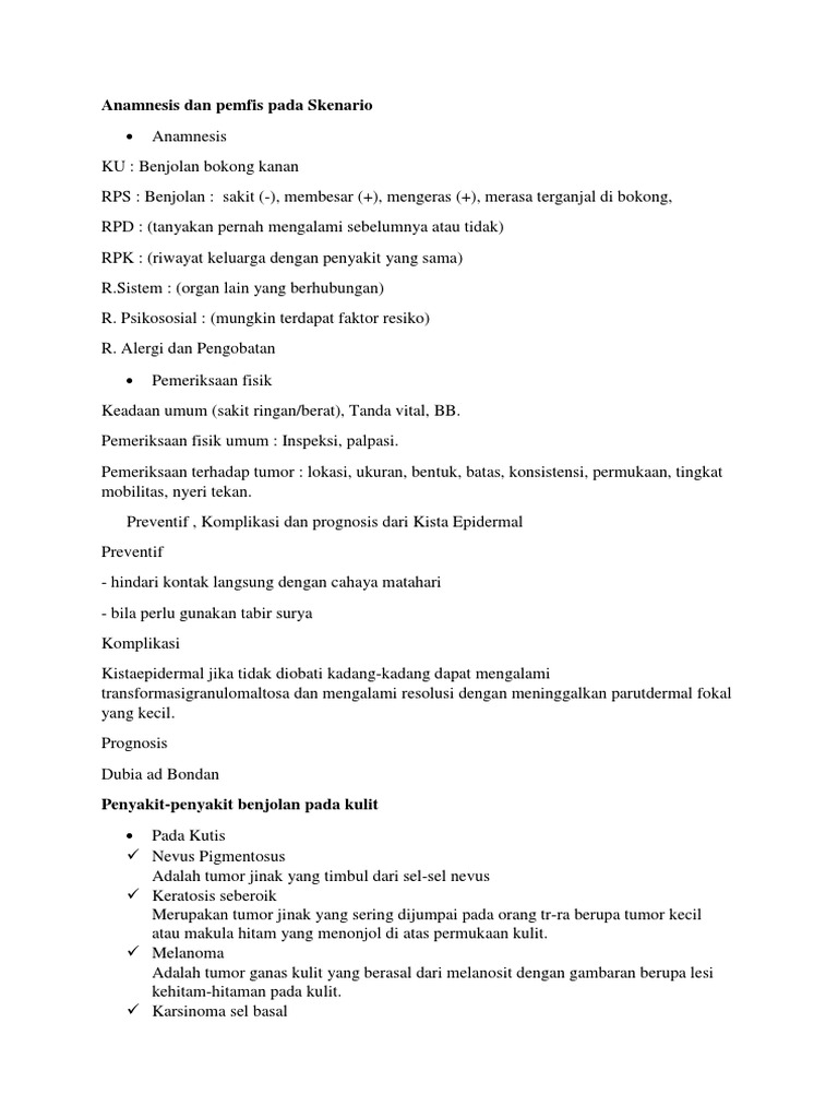 Anamnesis Dan Pemfis Pada Skenario | PDF