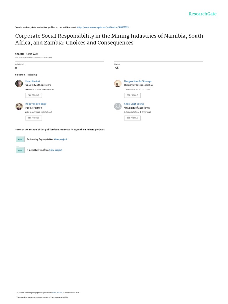 Corporate Social Responsibility in The Mining Indu | PDF | Corporate ...