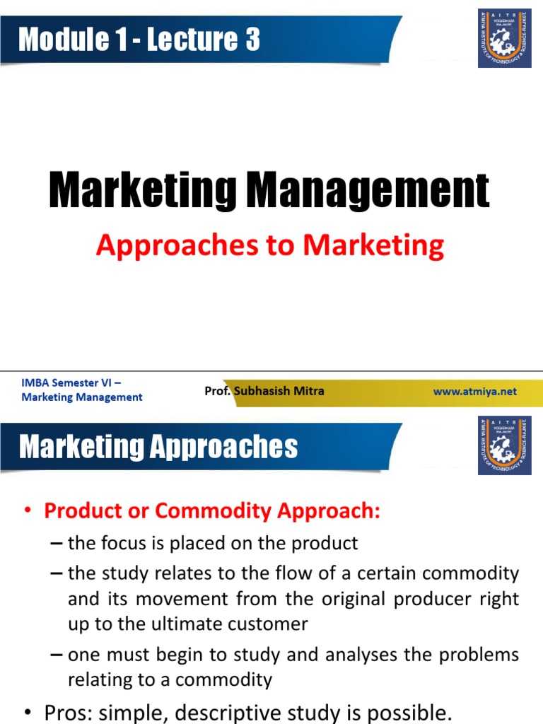 Module 1 - Lecture 3: Marketing Management | PDF | Marketing ...
