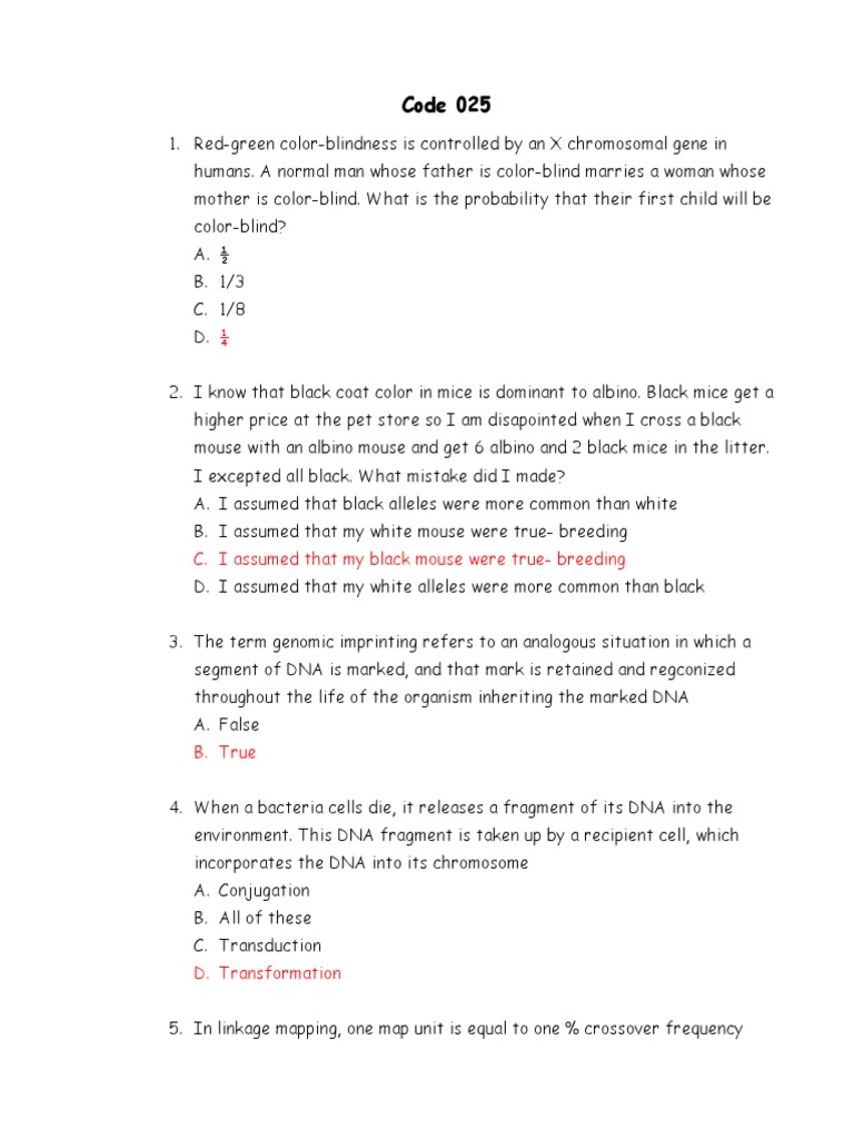 Genetic Final Exam | PDF | Dominance (Genetics) | Genetics