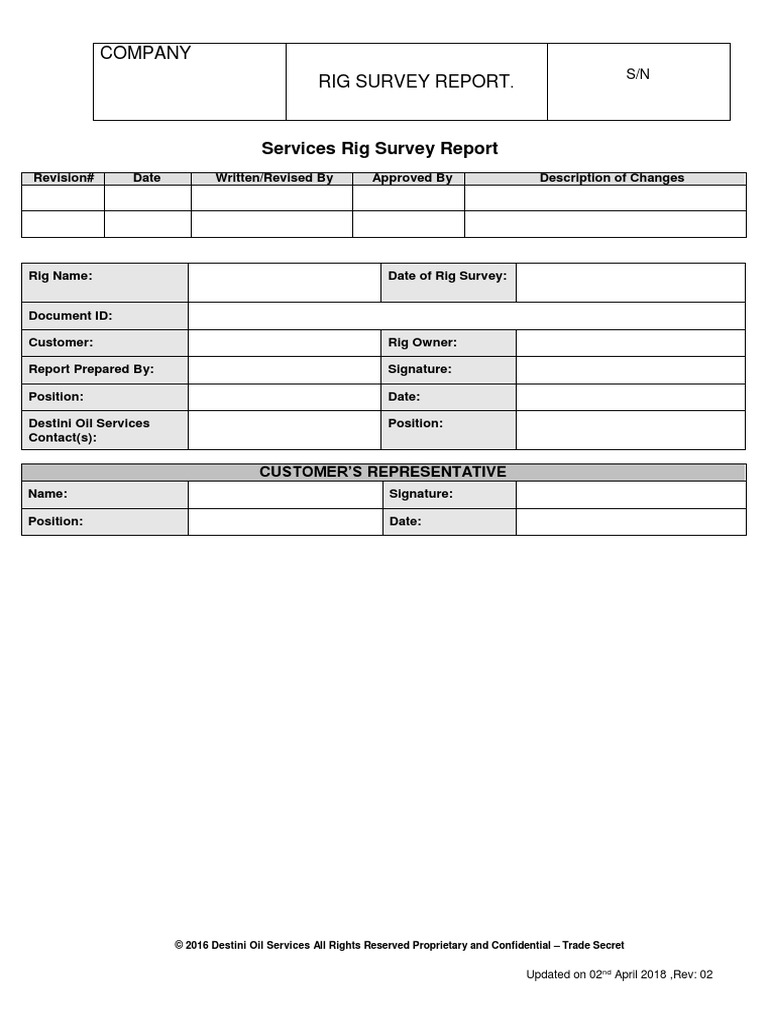 Services Rig Survey Report | PDF