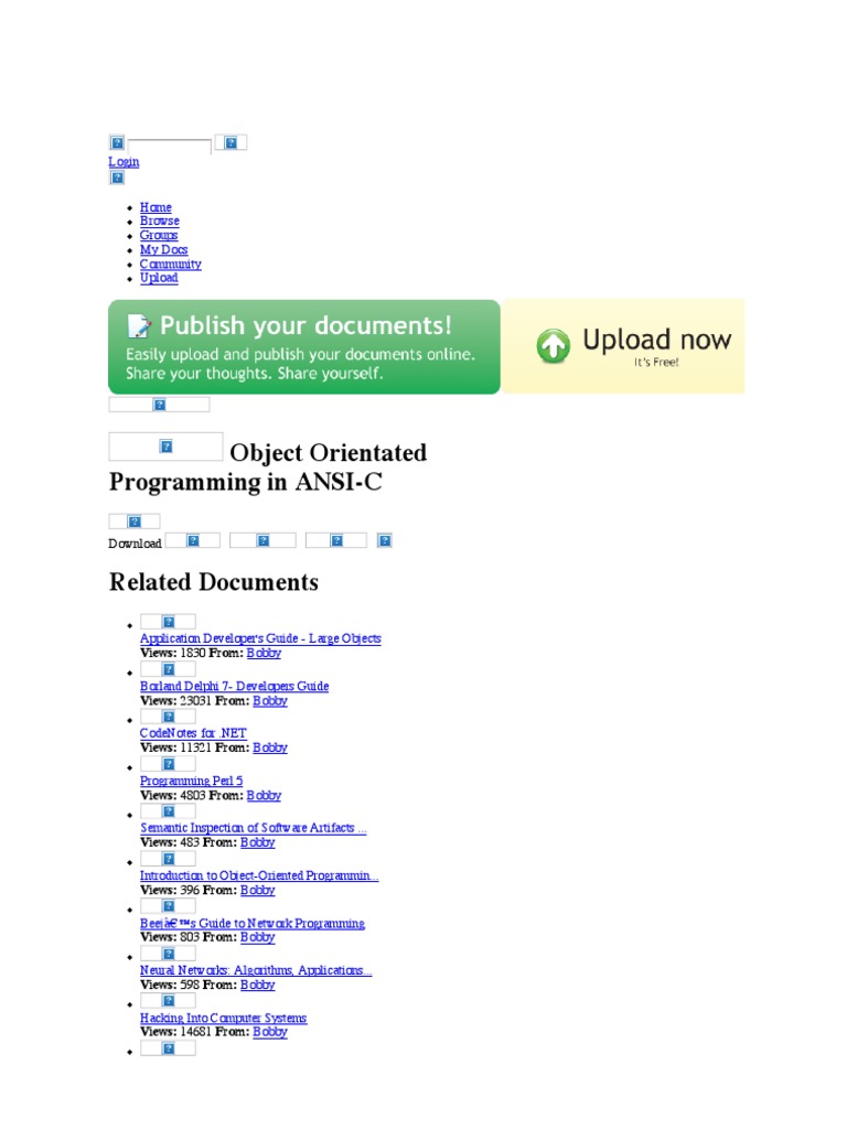 Object Orientated Programming In Ansic C Programming Language Computer Programming