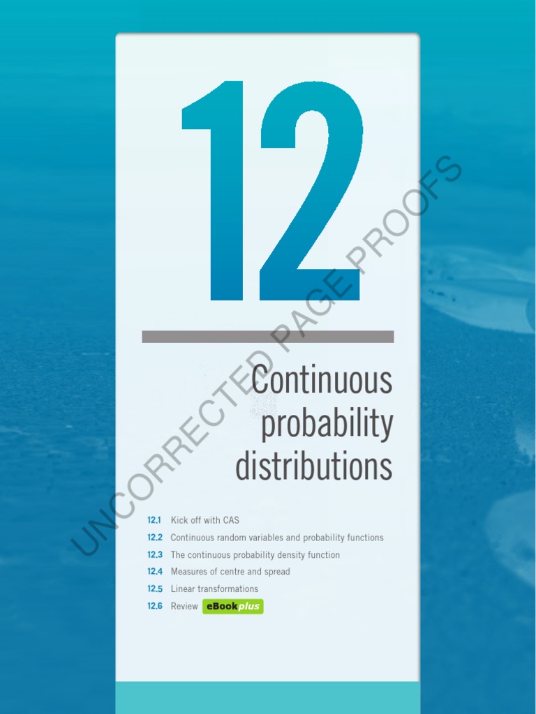 Page Proofs: Continuous Probability Distributions | PDF | Probability Distribution | Random Variable