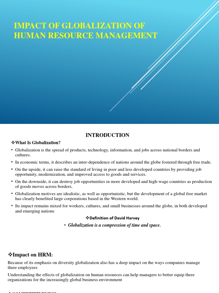 Impact of Globalization of Human Resource Management | PDF | Human ...